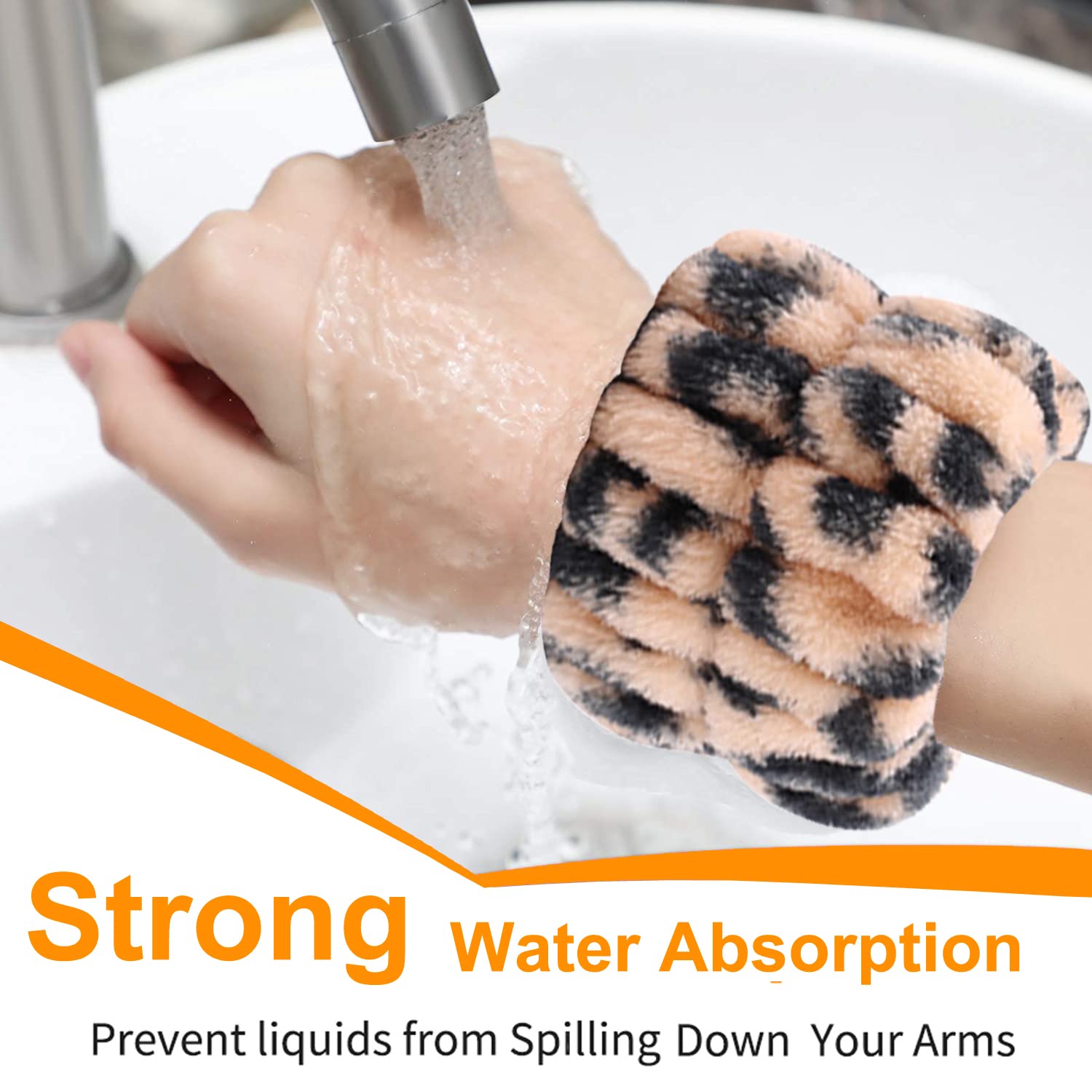 Yukago Headband and Wristband Set for Washing Face Keep Water from Running Down Your Arms 5 Pack
