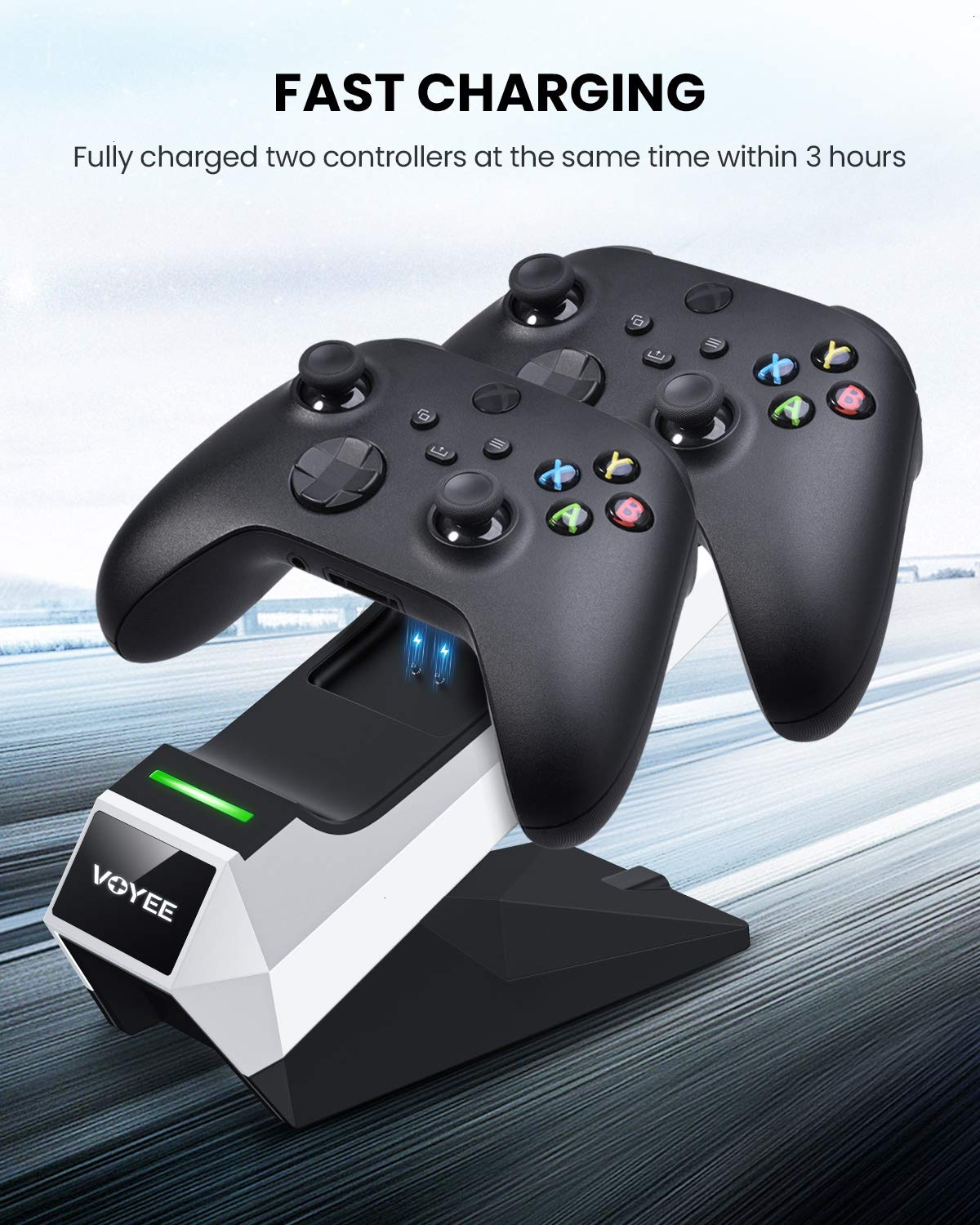 VOYEE Compatible with Xbox Series X Controller Charger, Clearance Fast Double Charging Station for S/X + 2 Compatible with Xbox Series x Controller Battery Pack (Not for One Series)