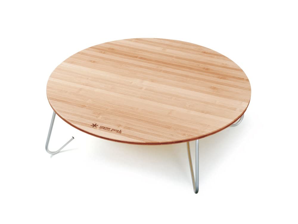 Snow Peak Single Action Table Low, LV-071TR, Made of Bamboo, Designed in Japan, for Indoor Outdoor Use, Lifetime Product Guarantee, D 25.6" H 8.25" (650 * 210mm)