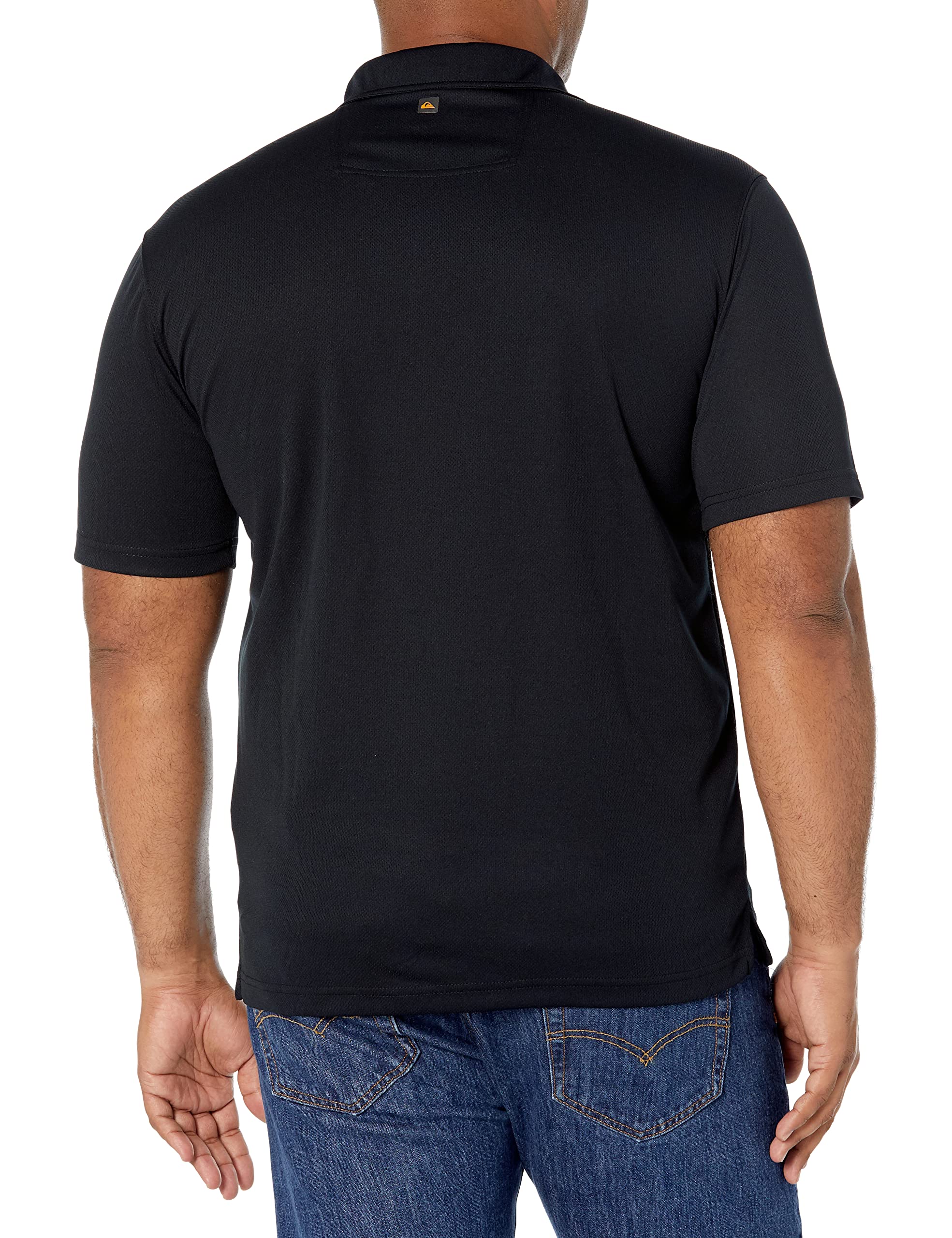 Quiksilver Men's Water 2 Lightweight Quick Dry Collared Polo Shirt, Black, L