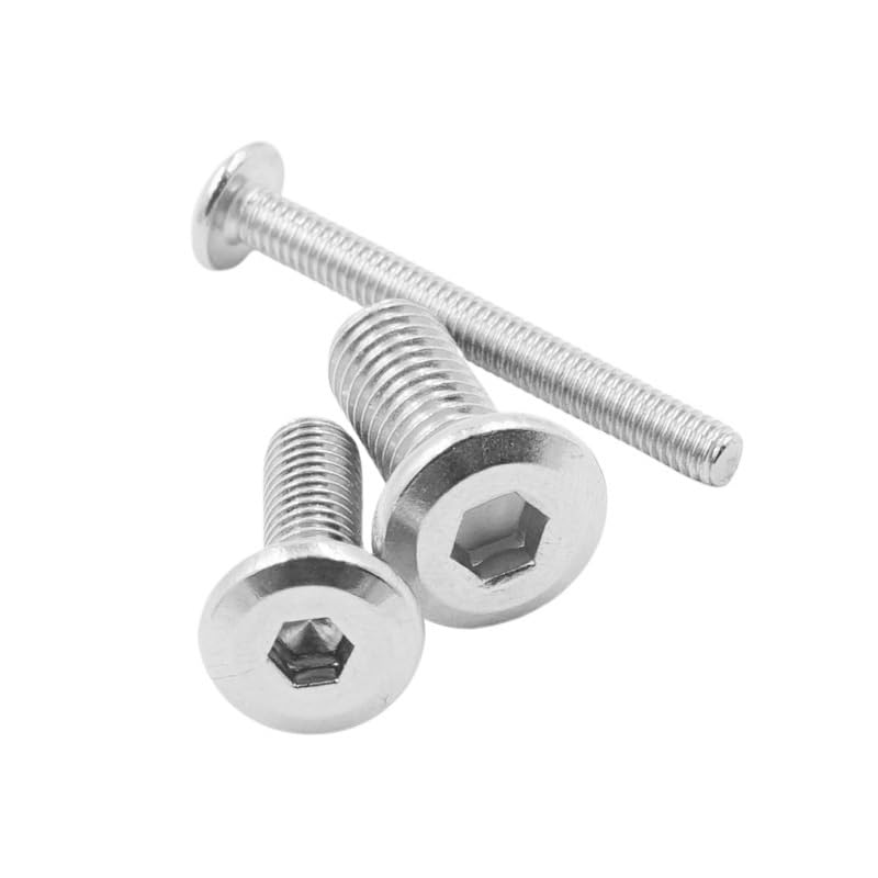 RAKTDA Hexagon Socket Screws 10pcs 304 Stainless Steel Beveled Edge Bevel Furniture Screws Flat Round Head Bolts Large Flat Head Beveled Hexagon Socket Screws (Size : M5*12)