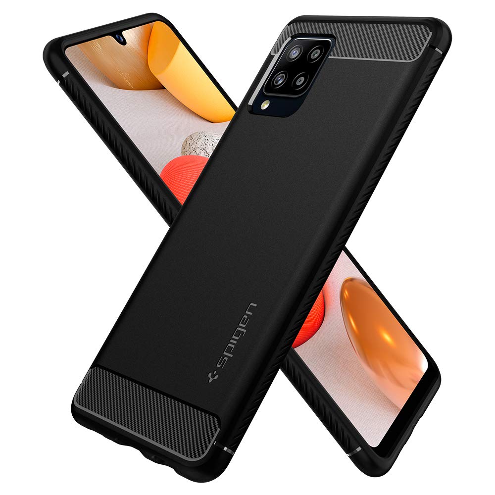 Spigen Rugged Armor Designed for Galaxy M42 5G Case (2021) / Designed for Galaxy A42 5G Case (2020) [NOT Compatible with Verizon Version] - Matte Black