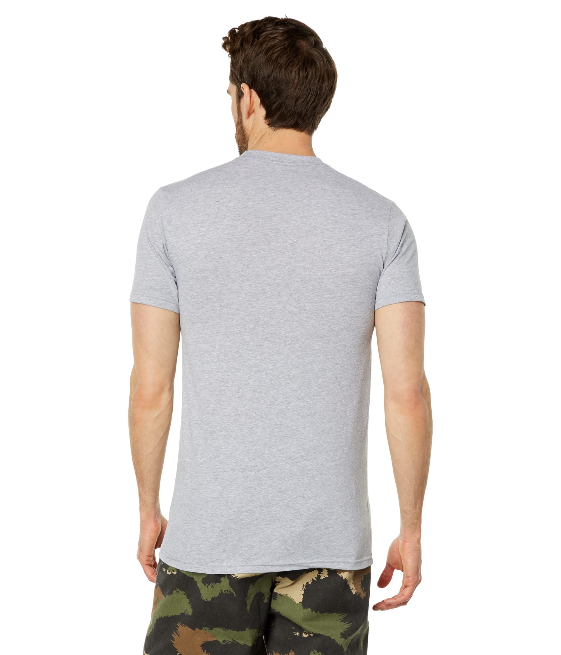 Quiksilver Mens Regular Fit Graphic Tees - Comp Logo (Athletic Heather, Large)