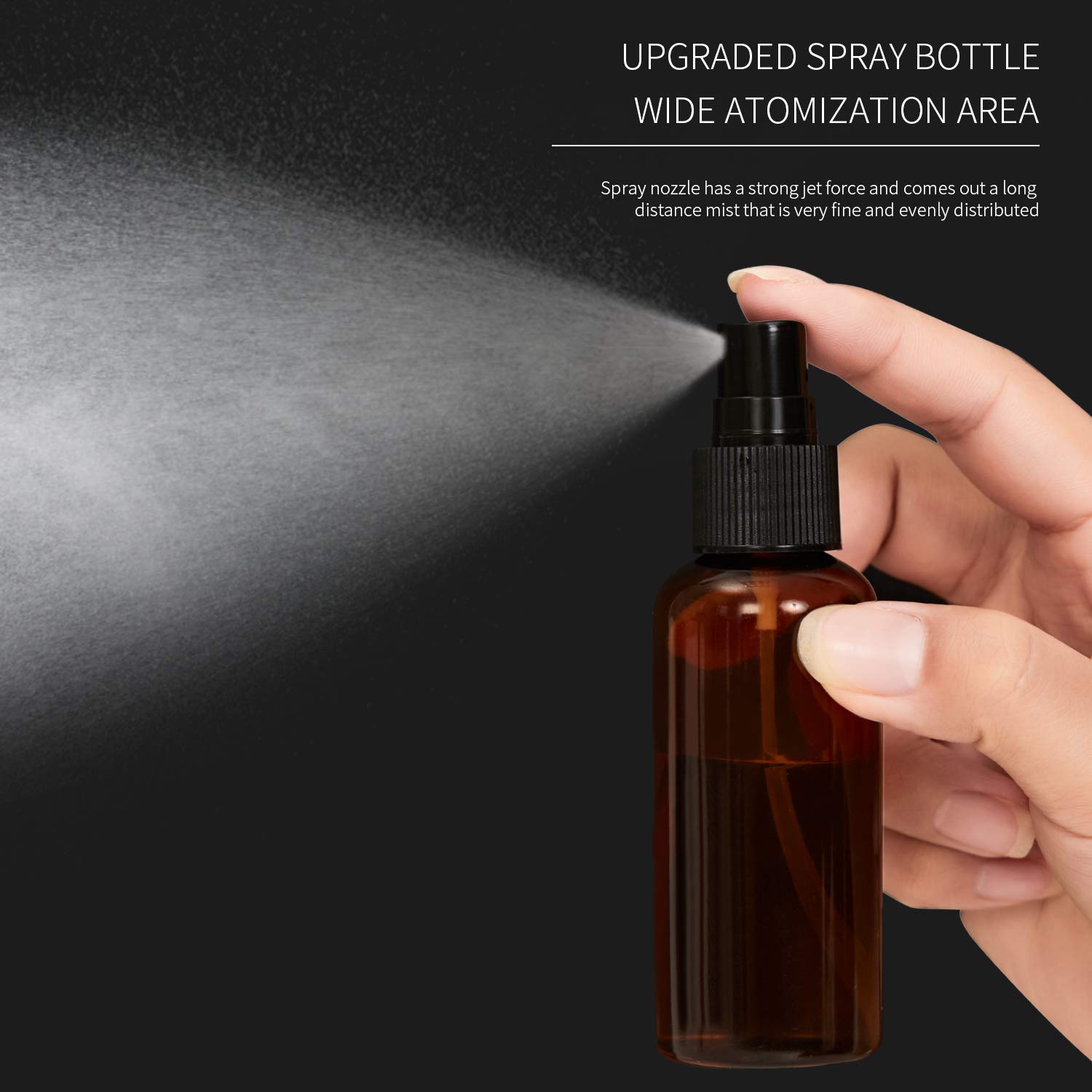 Spray Bottles with Labels,2oz Refillable Cosmetic Containers for Essential Oils, Cleaning Products, Aromatherapy or Alcohol,10 packs Small Empty Fine Mist travel bottle with 2pcs Funnels (Brown)