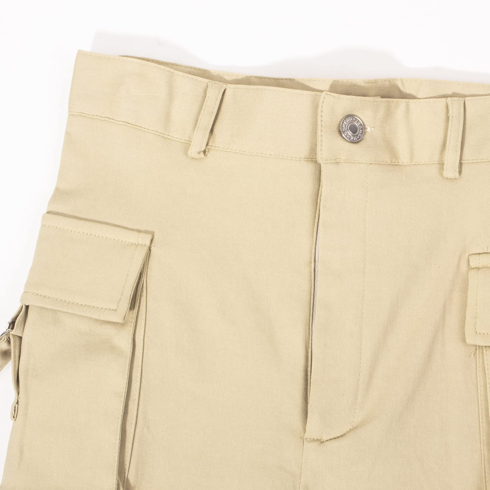 VWIWV Women's High Waisted Shorts with Side Pockets Casual Stretch Short Pants Khaki