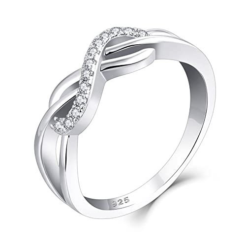 STARCHENIE 925 Sterling Silver Infinity Promise Ring for Women Size 7
