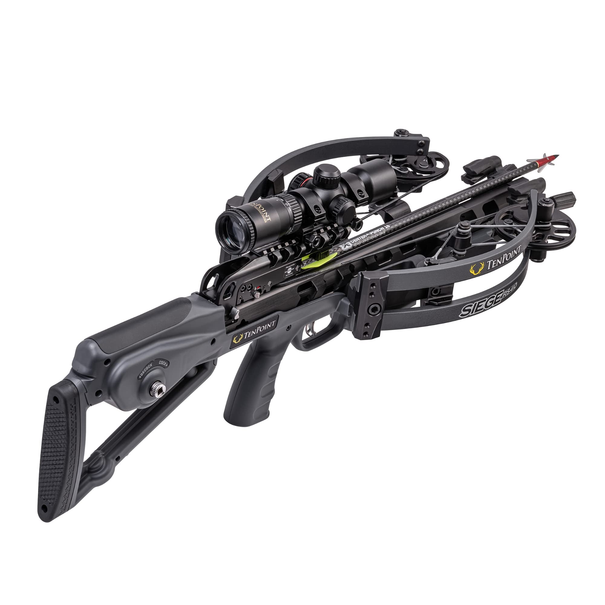 TenPoint Siege RS410 410 FPS ACUslide Crossbow Package with Rangemaster Pro Scope (Graphite)