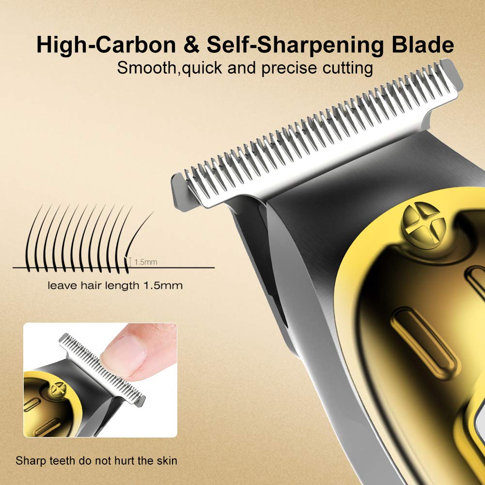 SURKER Hair Clipper Mens Hair Cutting Beard Trimmer Kit USB Rechargeable T-Blade Cordless Barbers Machine Precision Trimmer LED Display