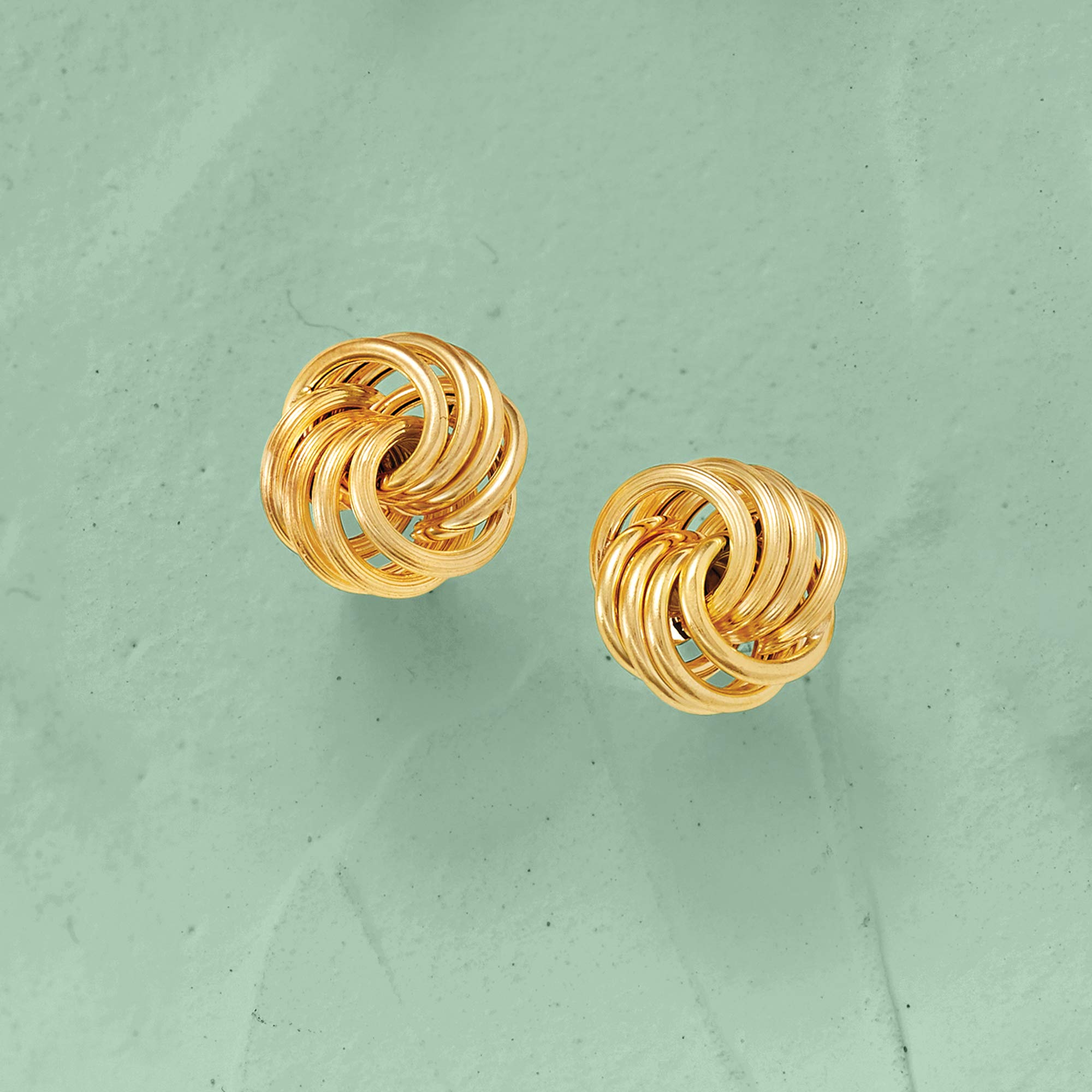 Ross-Simons Italian 14kt Yellow Gold Open Love Knot Earrings