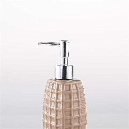 Soap Dispenser Waffle Shape Soap Dispenser for Massage Essential Oil Dish Soap Lotion Ceramic Soap Dispenser for Bathroom Kitchen Solid Color Soap Bottle Soap Pump Bottles (Color : Pink)