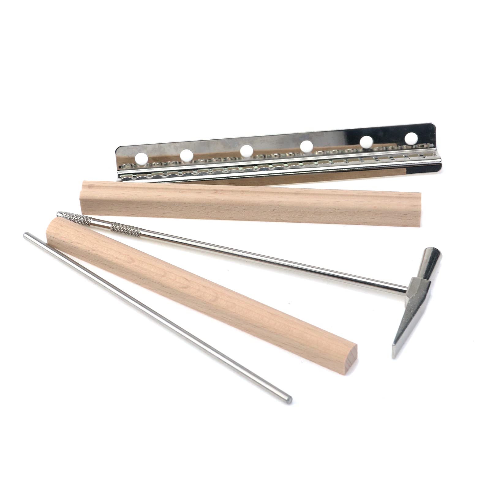 Woogim 21 Keys Kalimba Replacement Keys Kalimba DIY Keys Wood Bridge Kit with Tuning Hammer Thumb Piano DIY Accessory