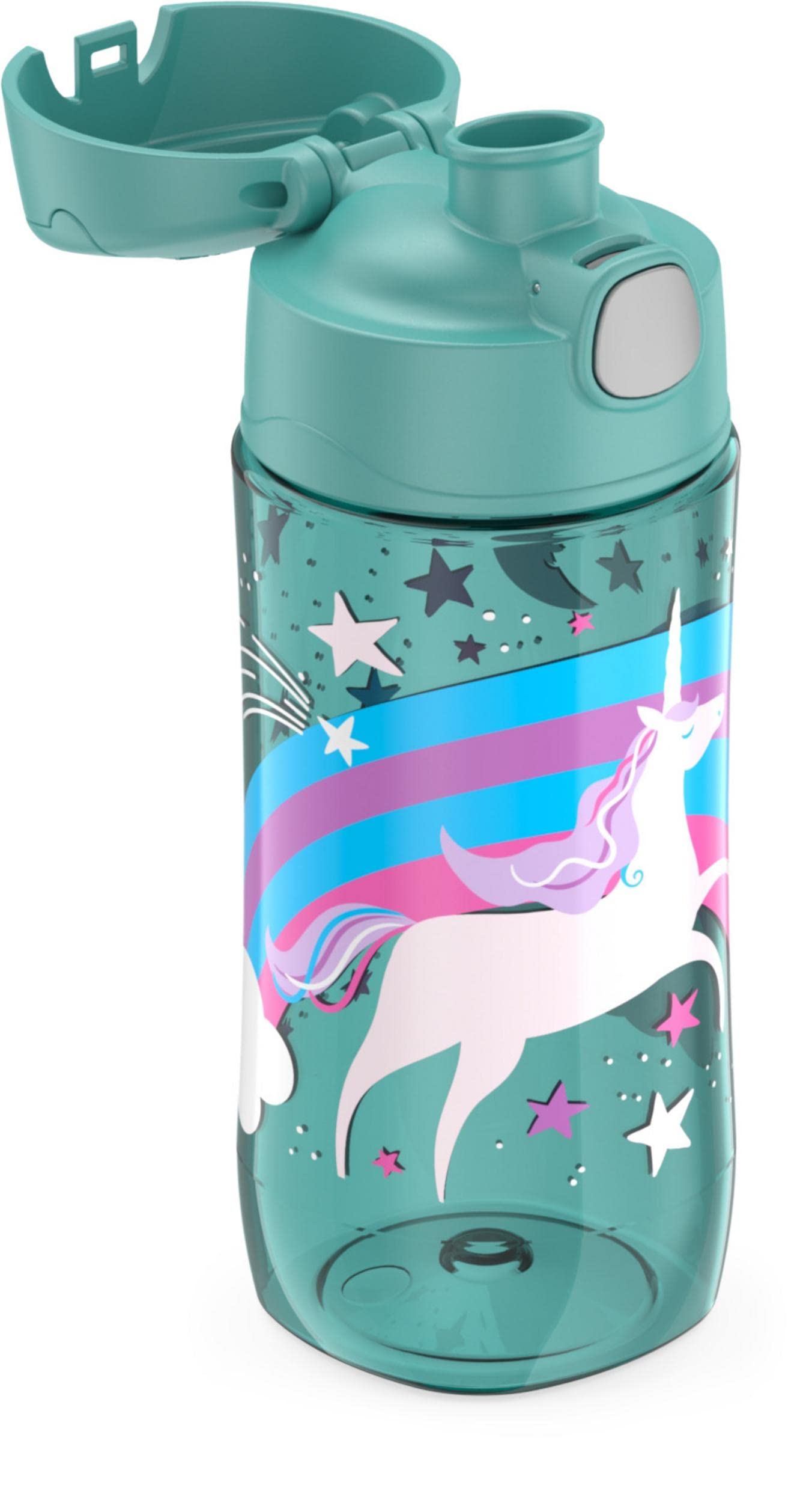 THERMOS FUNTAINER 16 Ounce Plastic Hydration Bottle with Spout Lid, Color Change Unicorns