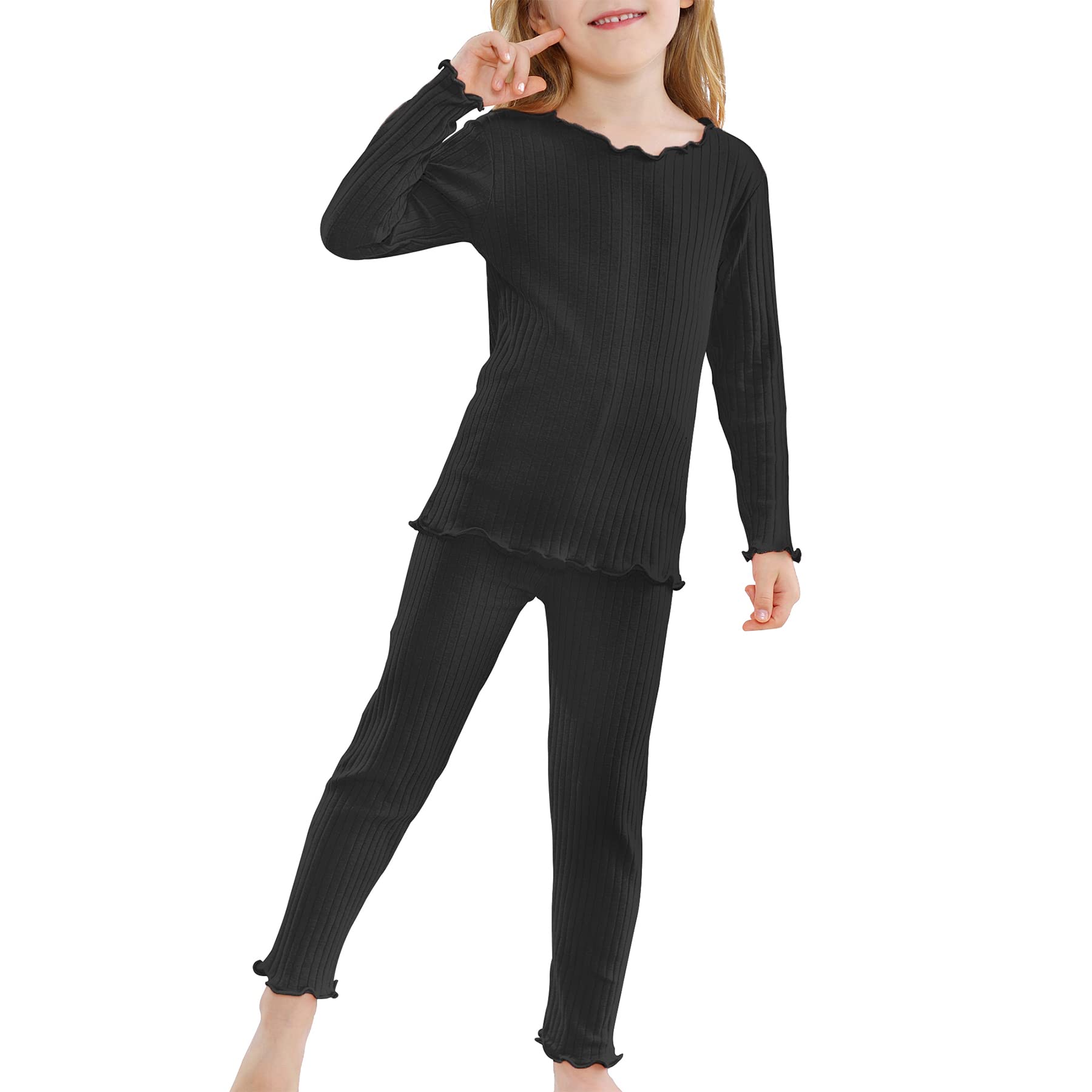 Zando Kids Child Boys Girls Cold Weather Gear Two Piece Winter Black X-Large