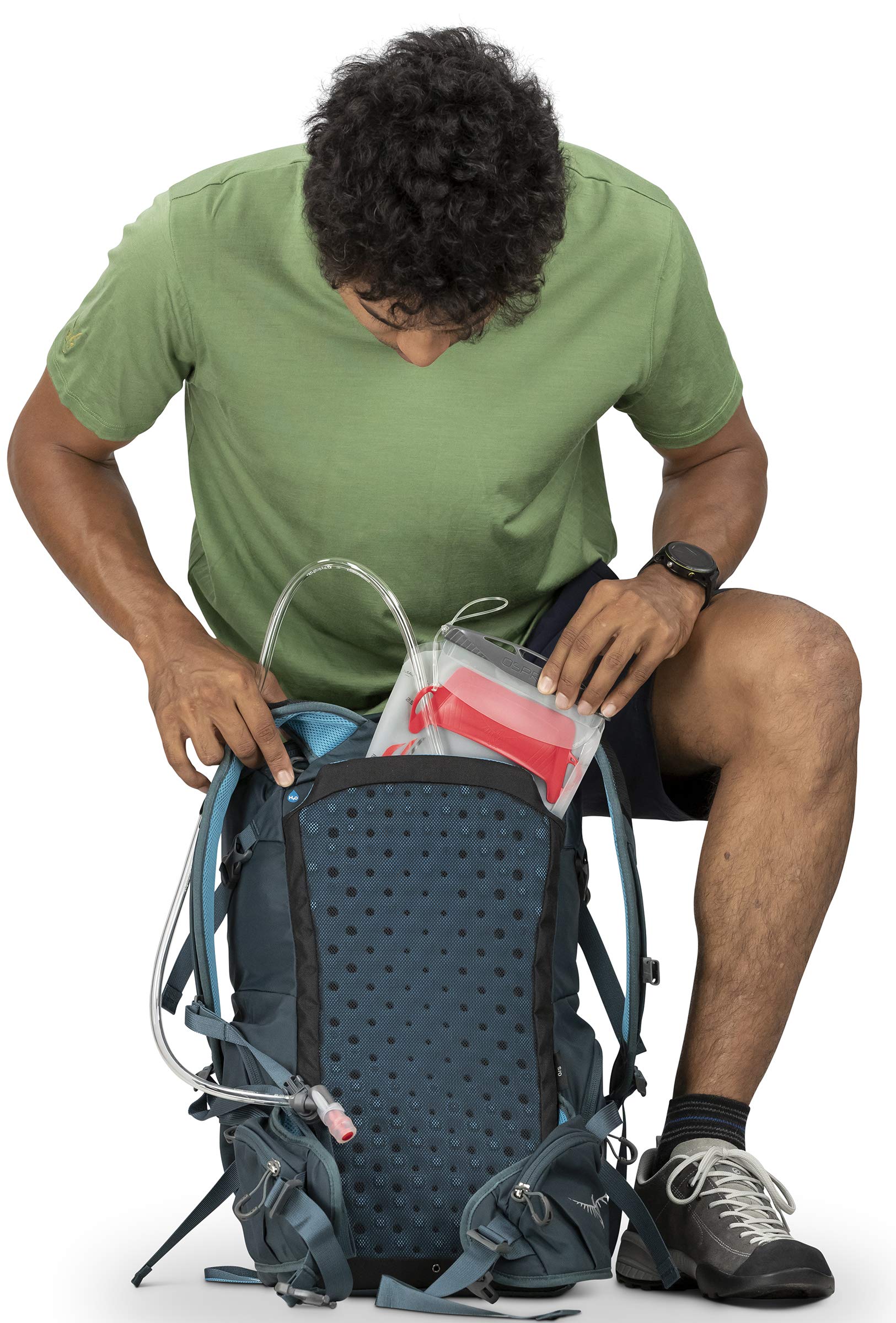 Osprey Skarab 30L Men's Hiking Backpack with Hydraulics Reservoir, Deep Blue