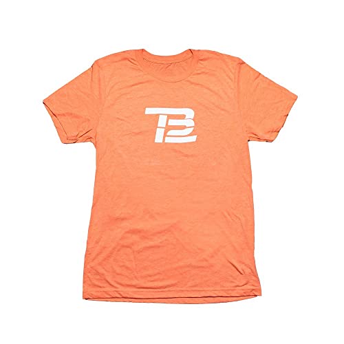 TB12 T-Shirt, Official Merchandise of Tom Brady's Brand, Athletic Fit, Unisex Sizing (Orange, Medium)
