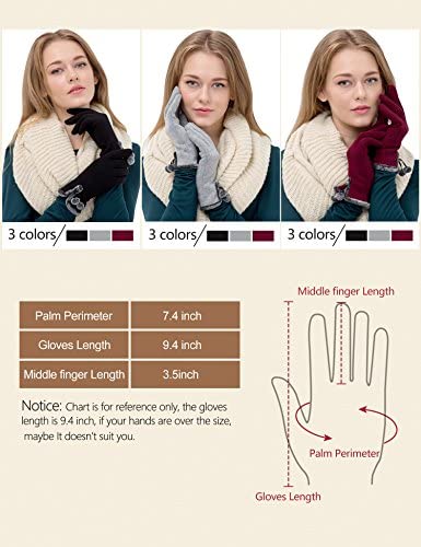 OTIOTI 1 Pair Womens Gloves Winter Touch Screen Texting Gloves for Women Fleece Lined Thick Warm Gloves