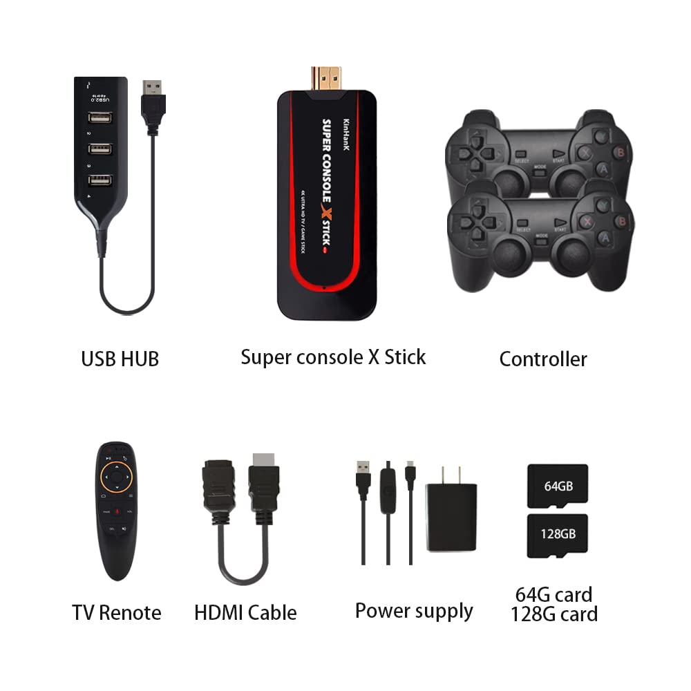 X Stick Super Console For PC/TV/Laptop, Retro Game Box With 40000+ Games, Support Emulators Such As PSP/PS1/N64D, Gift For Kids, Adults.