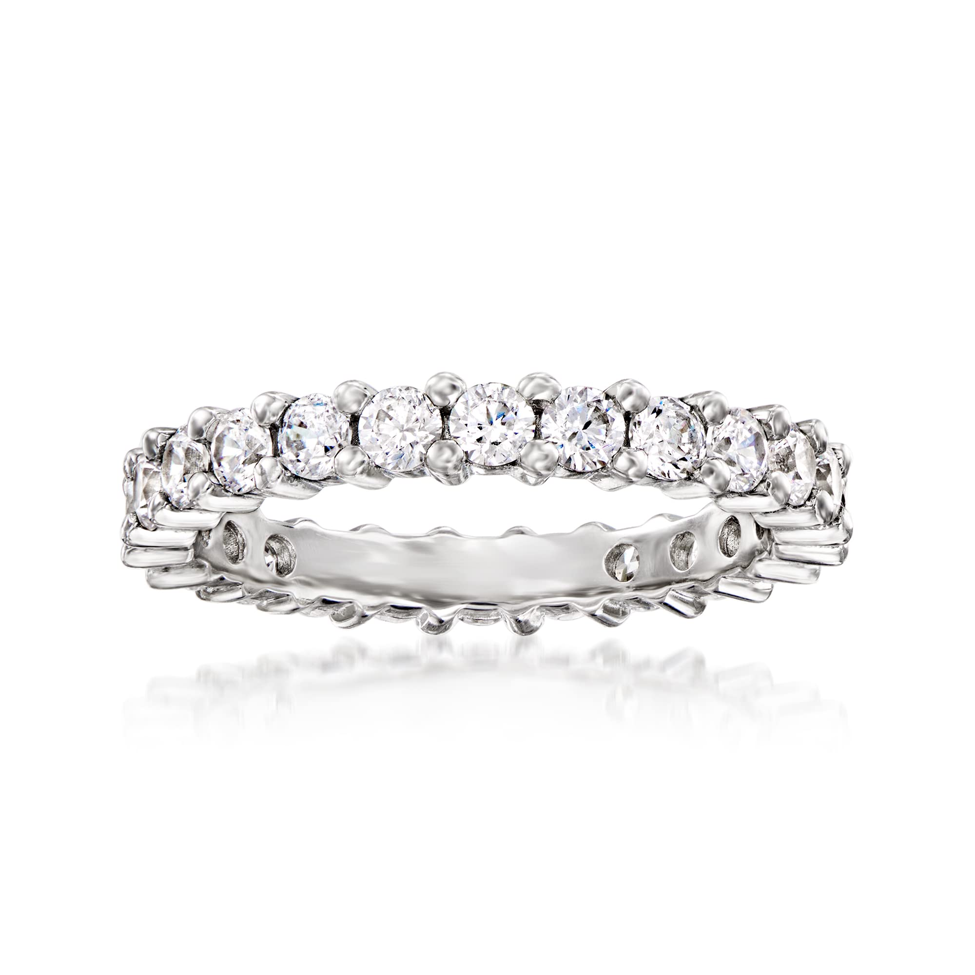 Ross-Simons 1.35 ct. t.w. CZ Eternity Band in Sterling Silver. Size 8