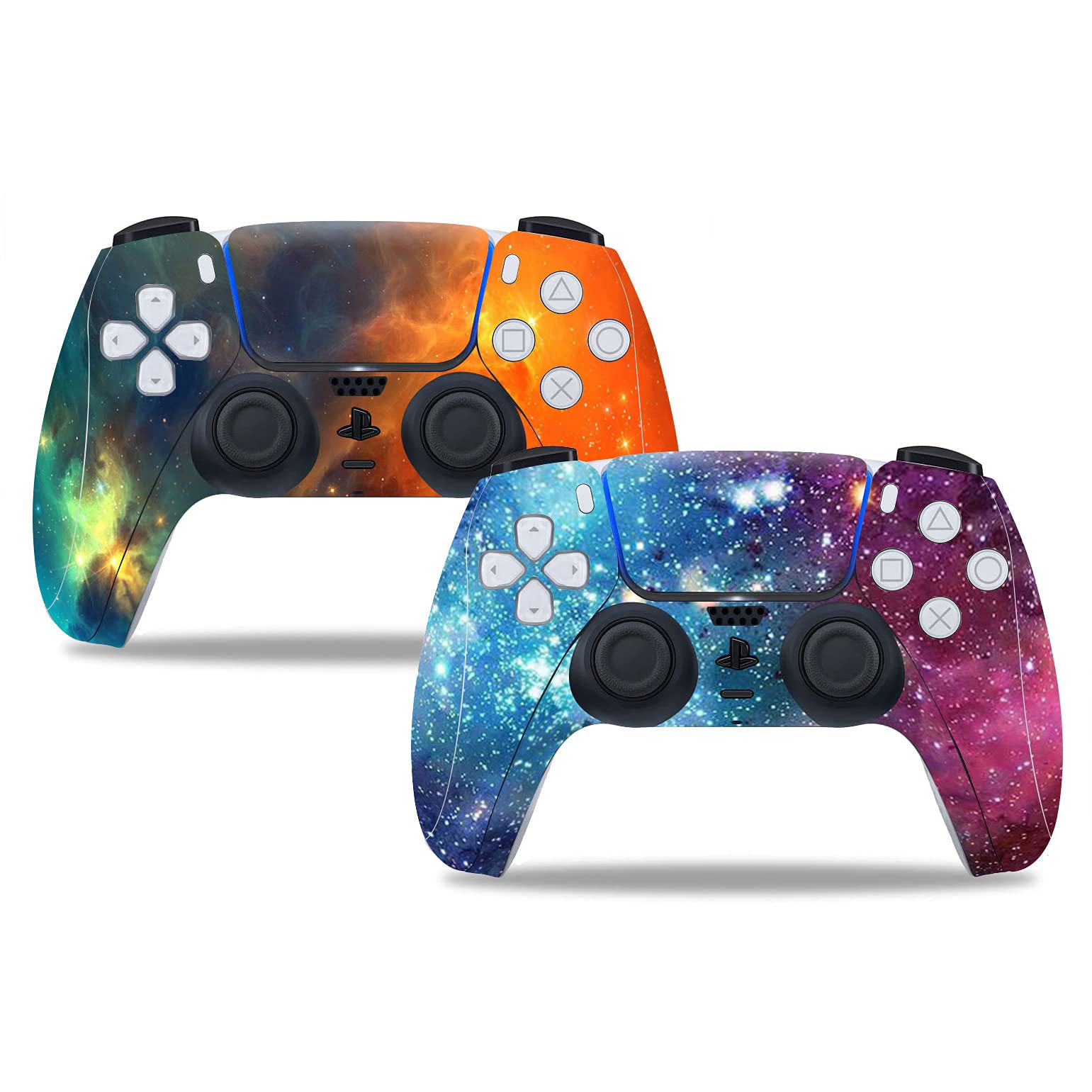 UUShop 2PCS PS5 Controller Skin Sticker Decal Cover for PS5 Remote Controller Galaxy Nebula