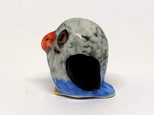 SSJSHOP Owl Micro Tiny Dollhouse Figurines Hand Painted Ceramic Animals Collectible Gift Home Garden Decor (Owl Grey)
