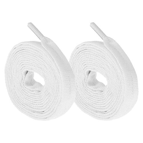 SM SunniMix Replacement Roller Skates Shoelace Strings for Hockey Ice Skates Boots Shoes Accessories Unisex 6ft Long - White, 180cm