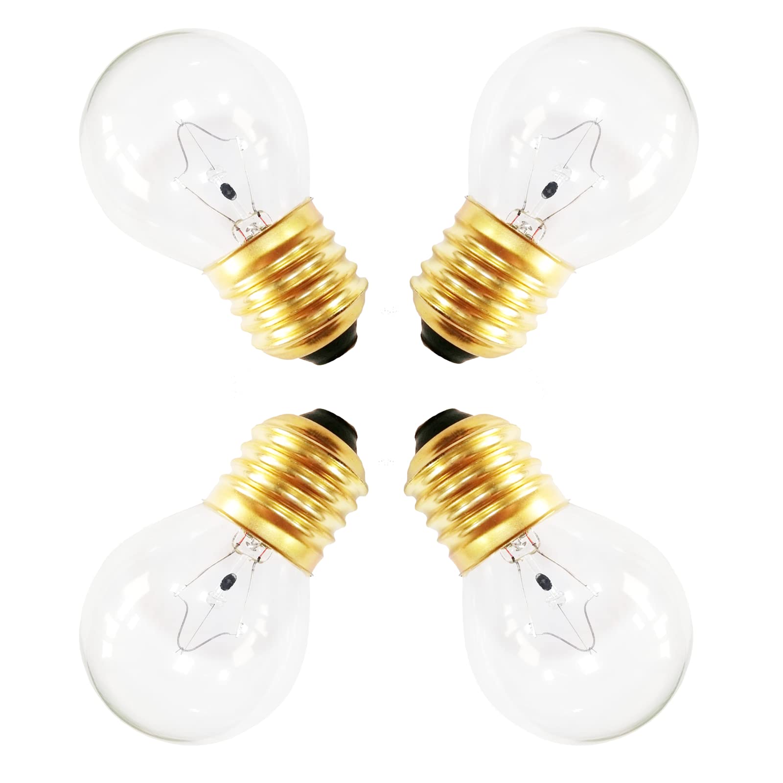 zaskser Oven Light Bulbs- 300 °C High Temp Incandescent G45 Clear 40Watts.Replacement Bulbs for Oven, Stove,Refrigerator,Microwave and Other Household Appliance.-4 Pack