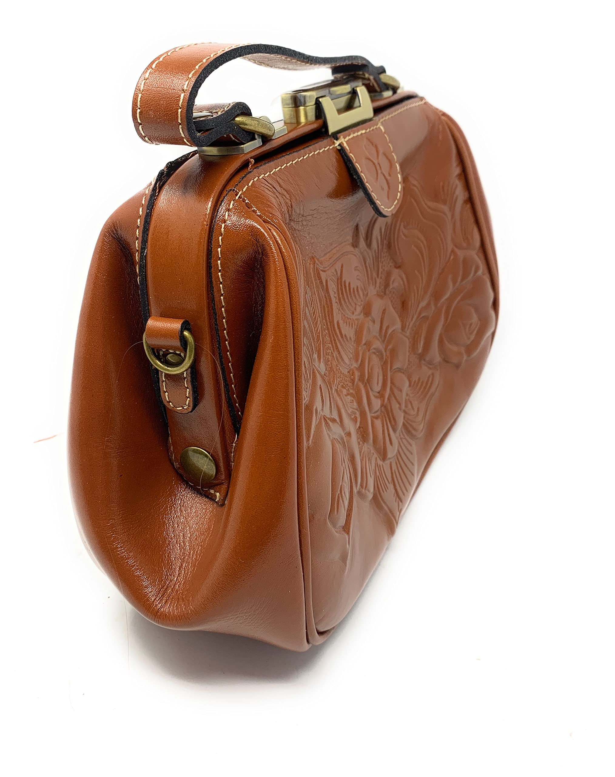 PATRICIA NASH WOMEN'S TOOLED COLLECTION GRACCHI SATCHEL FLORENCE LEATHER HANDBAG PURSE