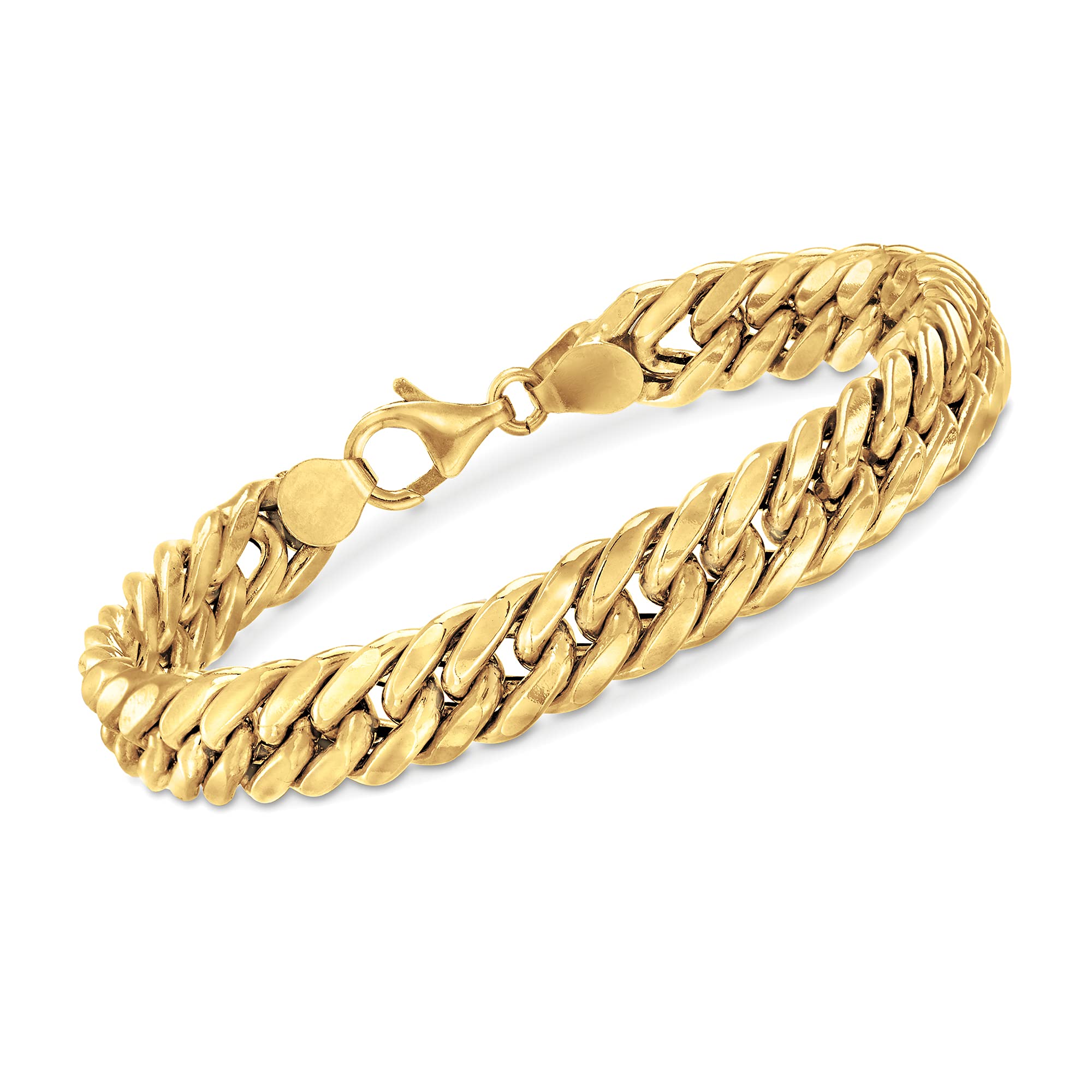 Ross-Simons Italian 18kt Yellow Gold Cuban-Link Bracelet. 8 inches