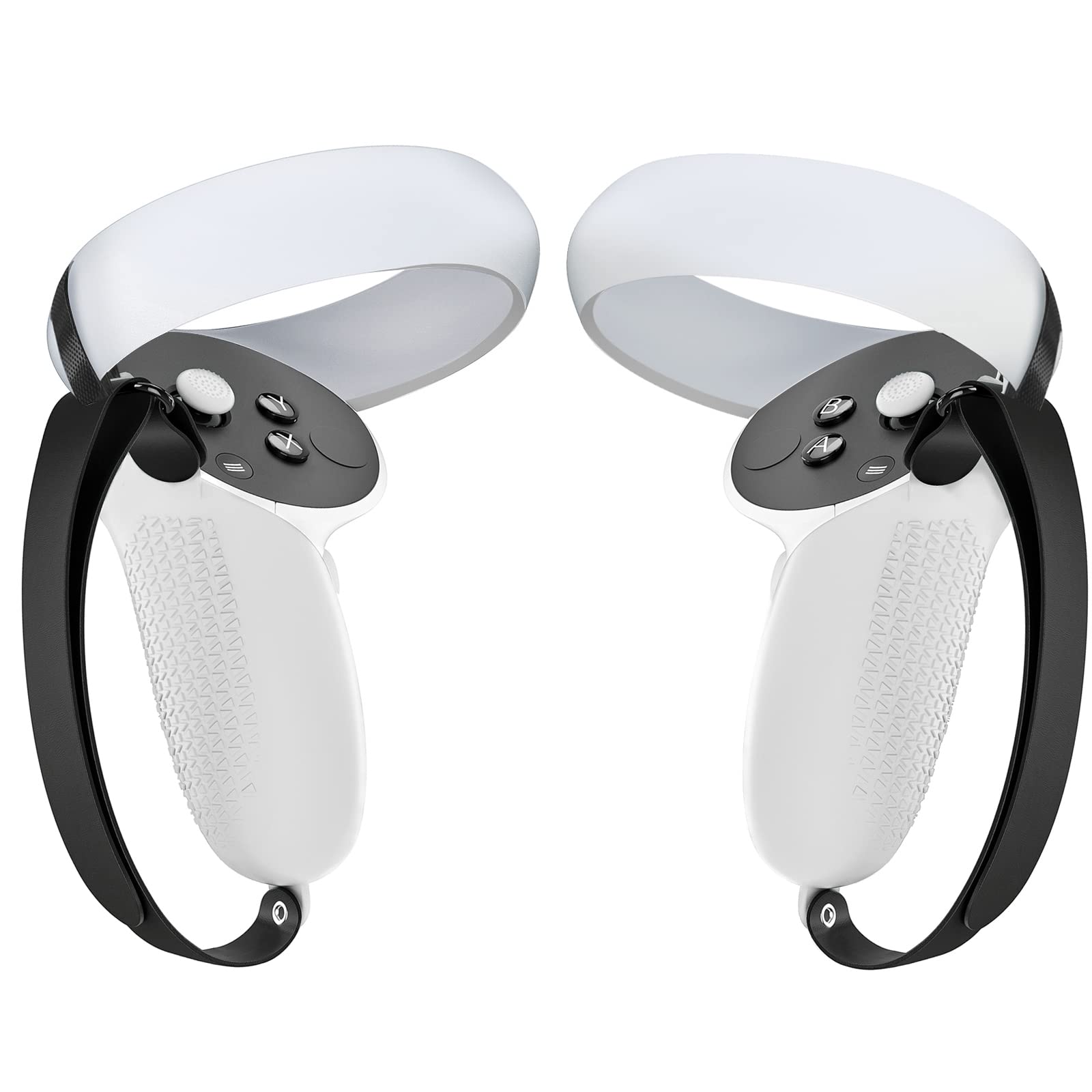 YRXVW Controller Grips Cover for Oculus Quest 2, Silicone Hand Grips Unibody Design with Adjustable Knuckle Strap Accessories Compatible with Quest 2 (White)
