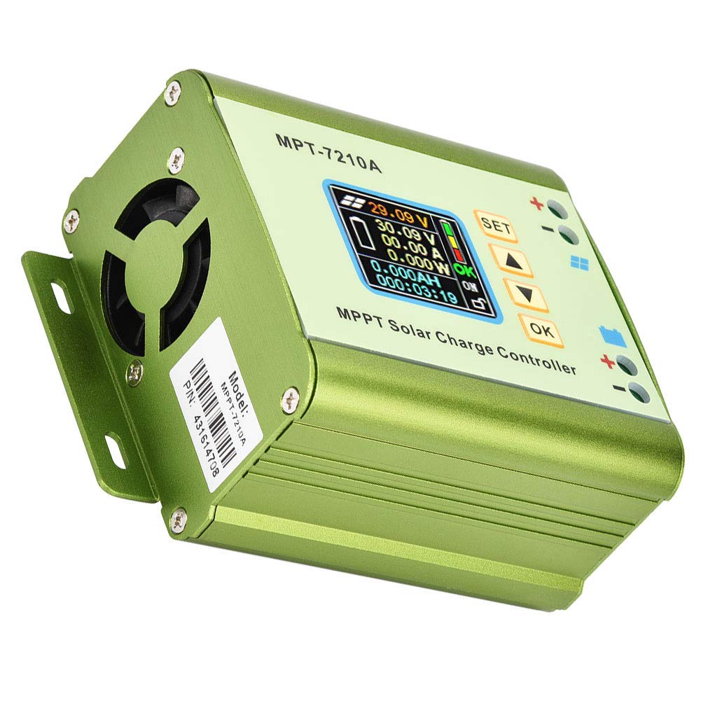 Solar Controller MPPT, DC 15~90V 0~10A Output Solar Controller MPT-7210A with LCD Display Aluminum Alloy MPPT LCD Solar Panel Controller