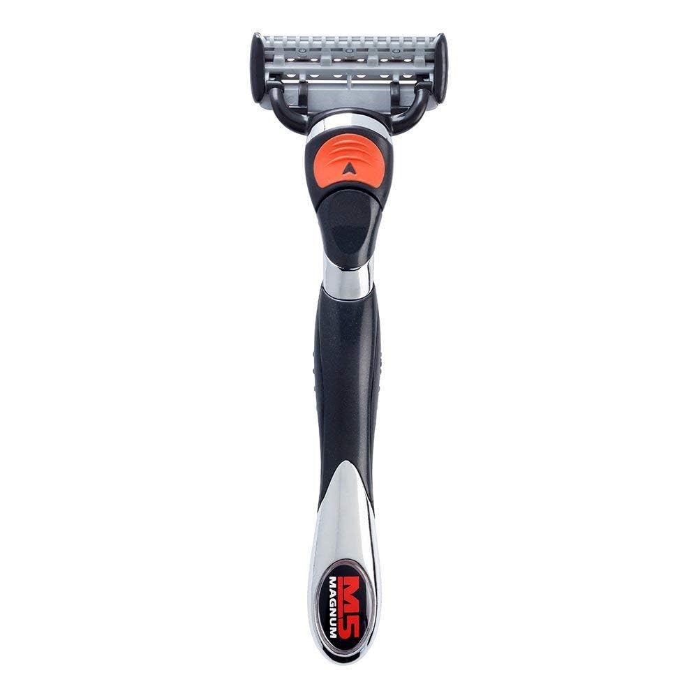 Personna M5 Magnum Razor with 5 Blades and Trimmer, 10 Refill Cartridges Included
