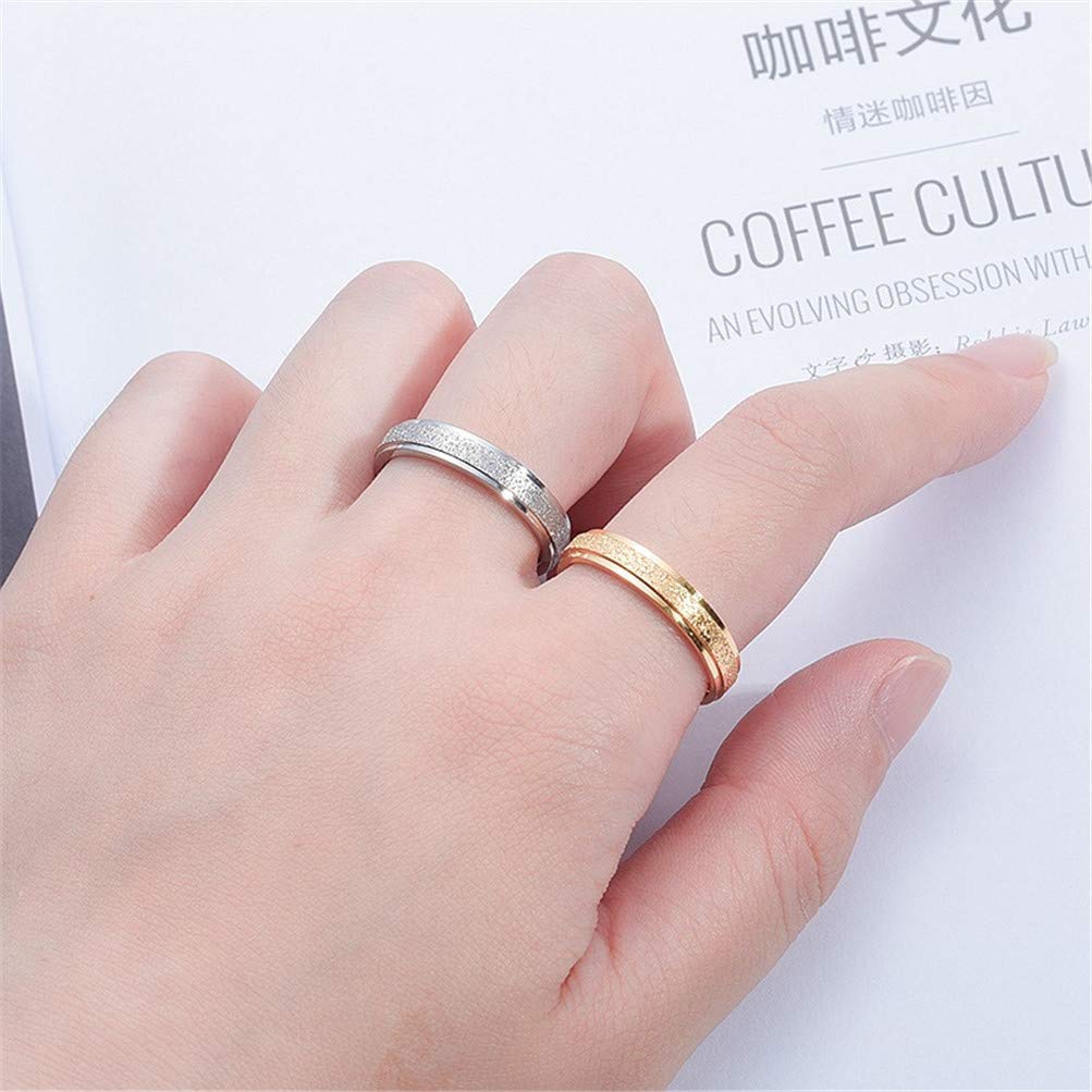 PAURO Unisex Stainless Steel Matte Finished Ring Engagement Promise Wedding Band 4MM Gold Size 10