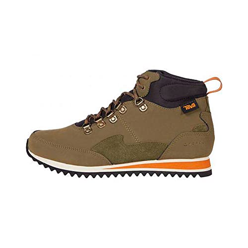 Teva Men's Freeside RR Waterproof Durable Cushioned All-Weather Casual Hiking Boot, Dark Olive/Orange, 11