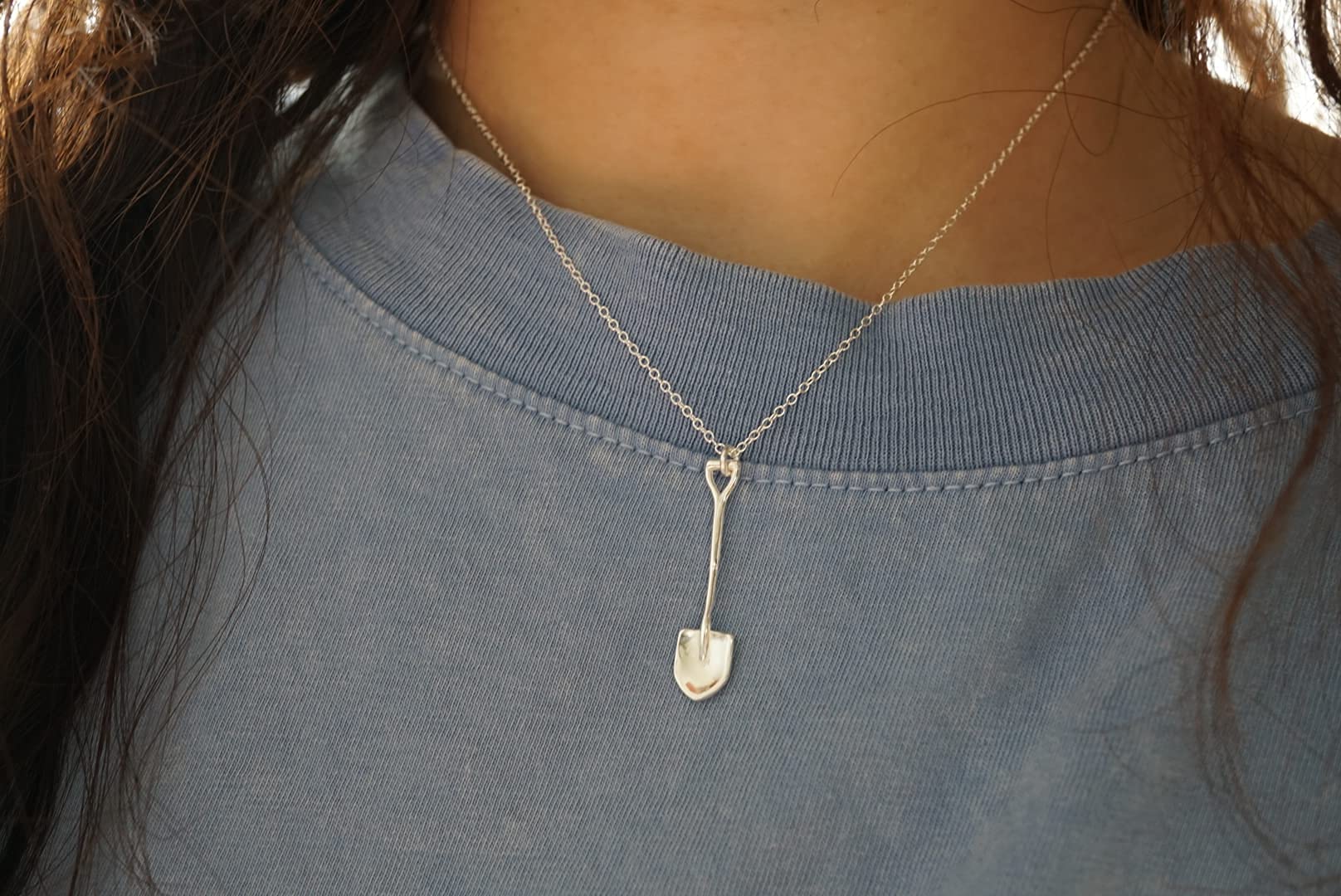 Sterling Silver Shovel Necklace - Tiny Spoon Necklace - Minimalist - Spoon Charm Necklace - Gift for her