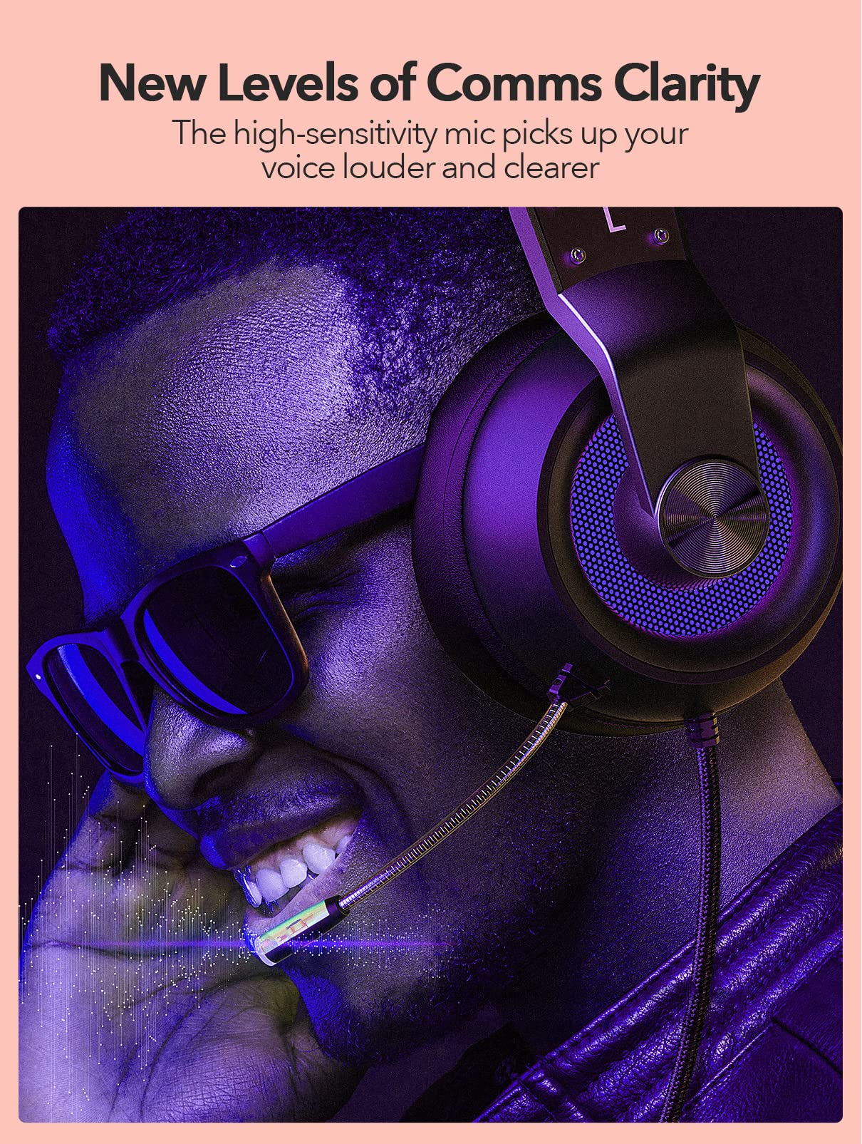 Wired Gaming Headset with Microphone for PC, 50mm Drivers, Inline Volume Control, Over Ear Gaming Headphones with LED, Noise Cancelling Kids Gaming Headsets for Laptop, Computer, PS5, PS4, Xbox One