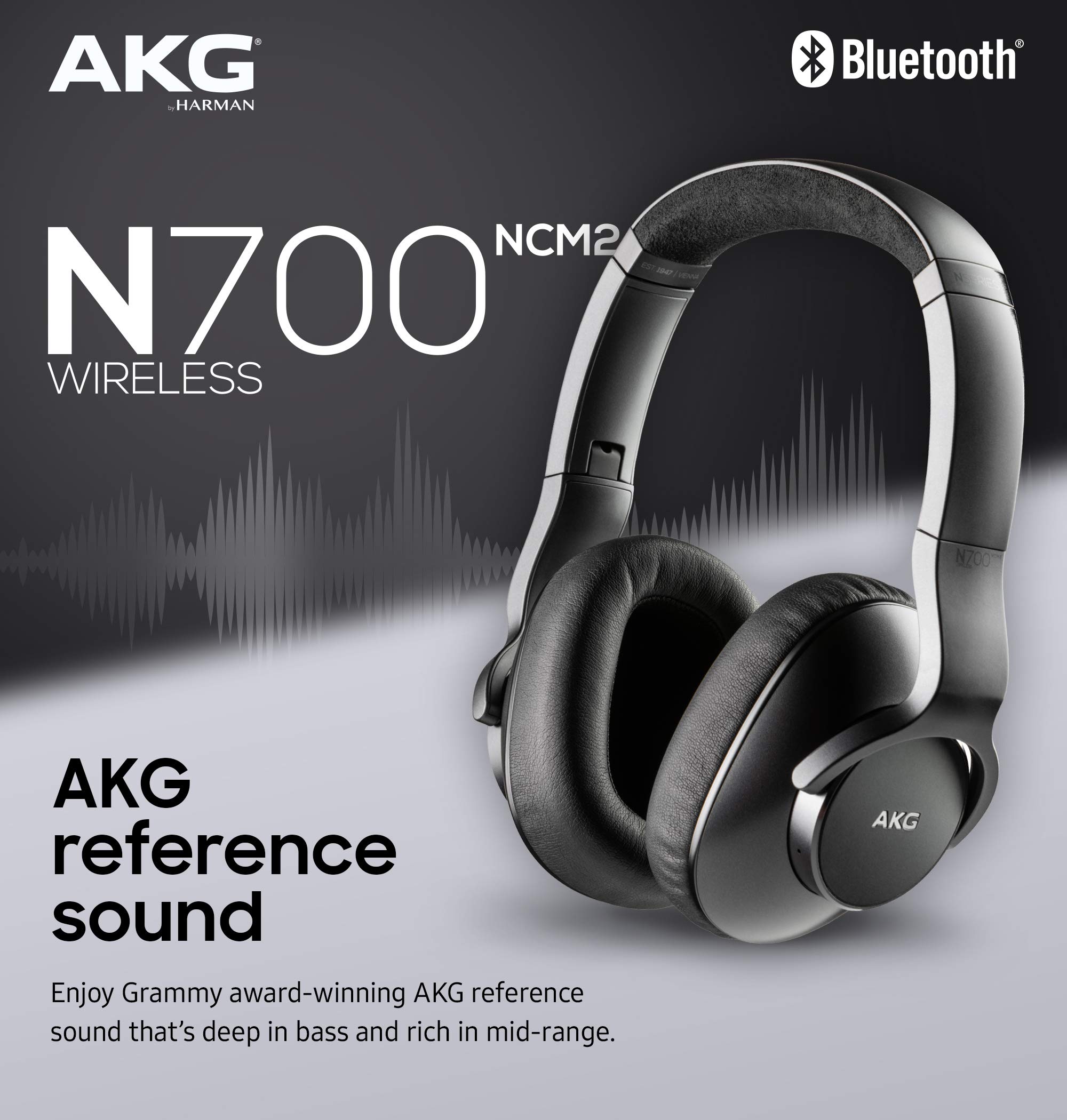 SAMSUNG AKG (A Samsung Brand) N700NC M2 Over-Ear Foldable Wireless Headphones, Active Noise Cancelling Headphones - Black (US Version), 2.6, Model:GP-N700HAHCIWA