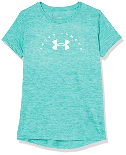Under Armour Girls' Tech Twist Arch Big Logo Short-Sleeve Crew Neck T-Shirt, Neptune (369)/White, Youth Medium