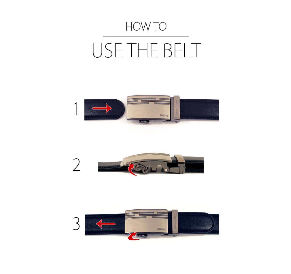 Railtek Belts Men's Leather Ratchet Belt - Zinc Black Leather