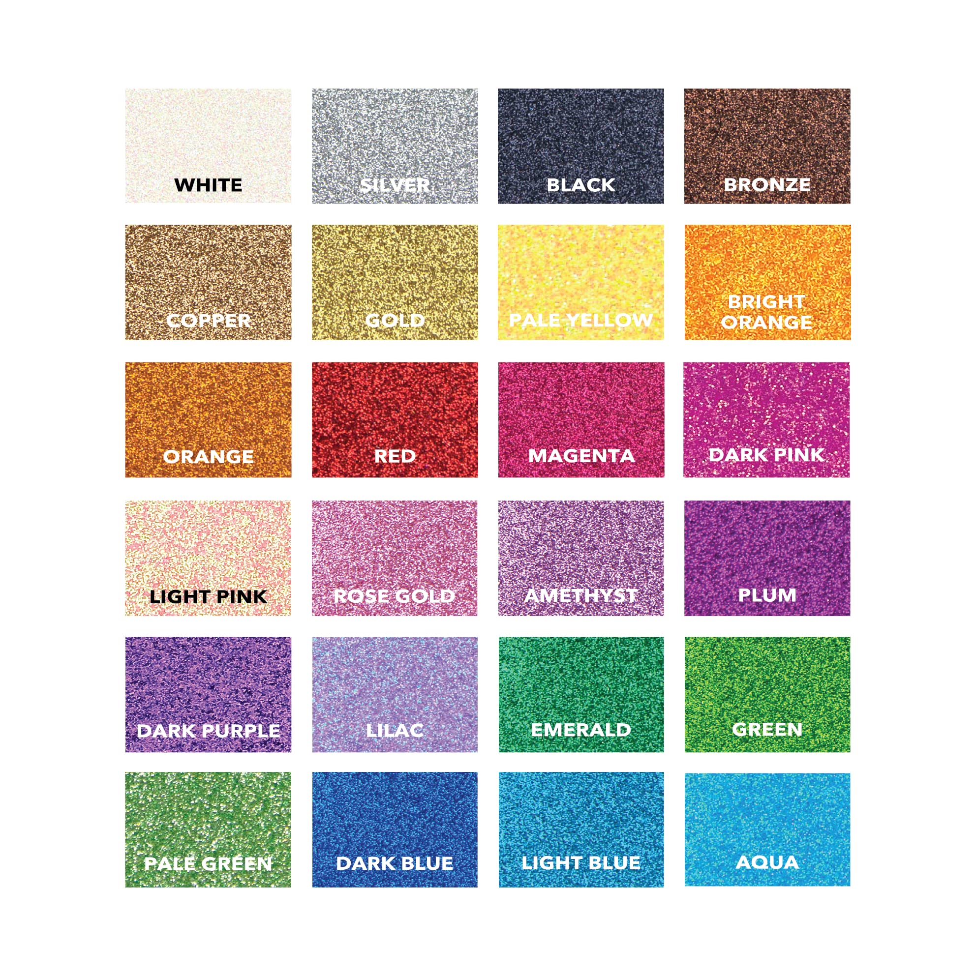 No Shed Glitter Cardstock Paper, 48 Sheets 24 Colors, Premium Glitter Paper for Crafts, Projects, Card Making, Cricut and Die Cutting, 300GSM