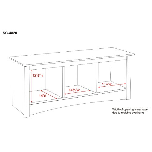 Prepac Cubbie Bench, Espresso