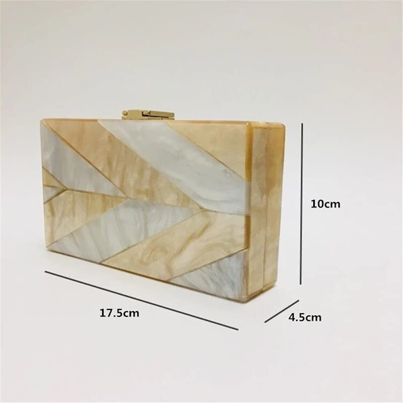 ZHUHW Double-Faced Striped Patchwork Acrylic Evening Bag Wedding Handbags Woman Shoulder Crossbody Bags Clutches