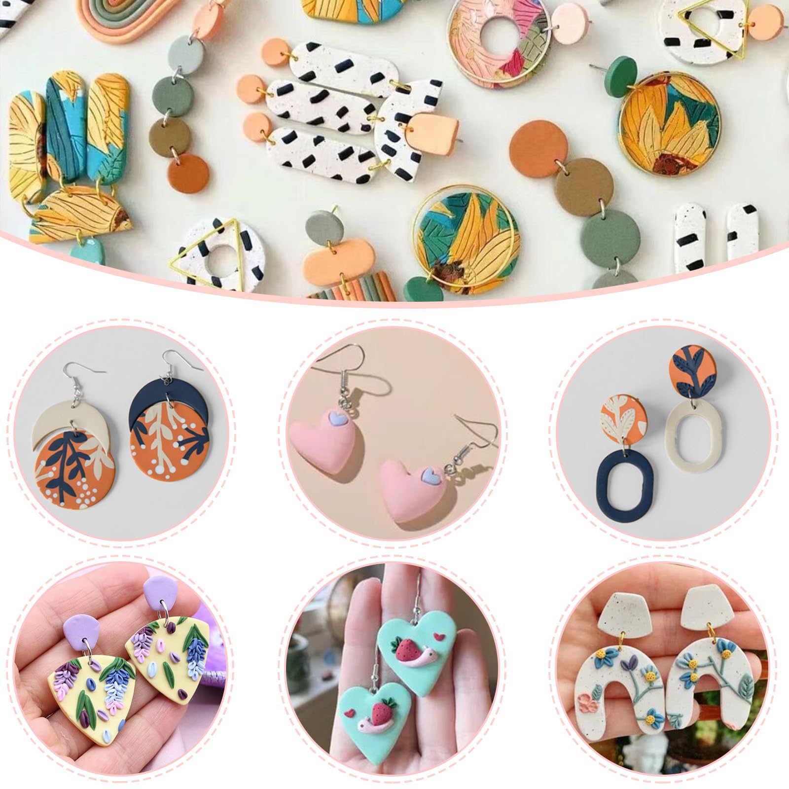 Polymer Clay Cutters for Earrings Making, 154 PCS Clay Cutters Shapes Accessories for Polymer Clay Jewelry Earring Making, Stainless Steel Polymer Clay Earring Cutters