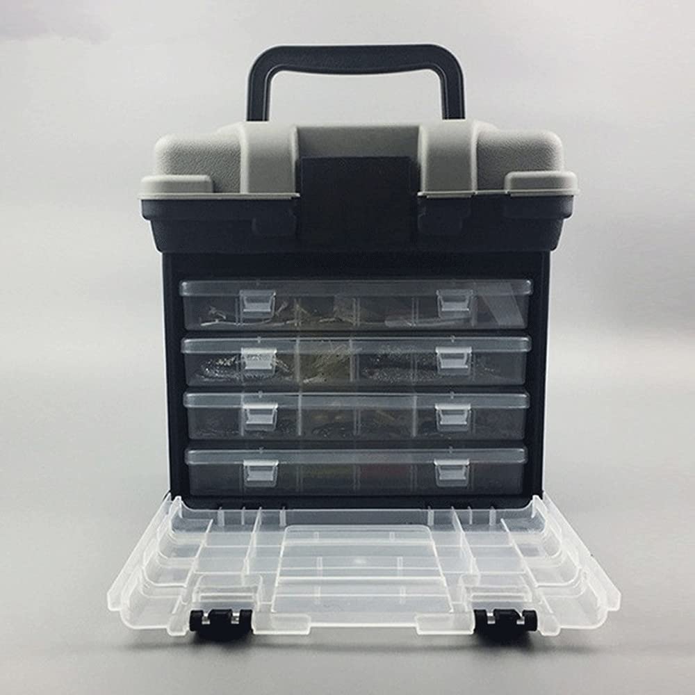 UXZDX CUJUX Outdoor Fishing Tackle Box Storage Box Tool Bait Storage Box with Fish Handle Large Box Capacity