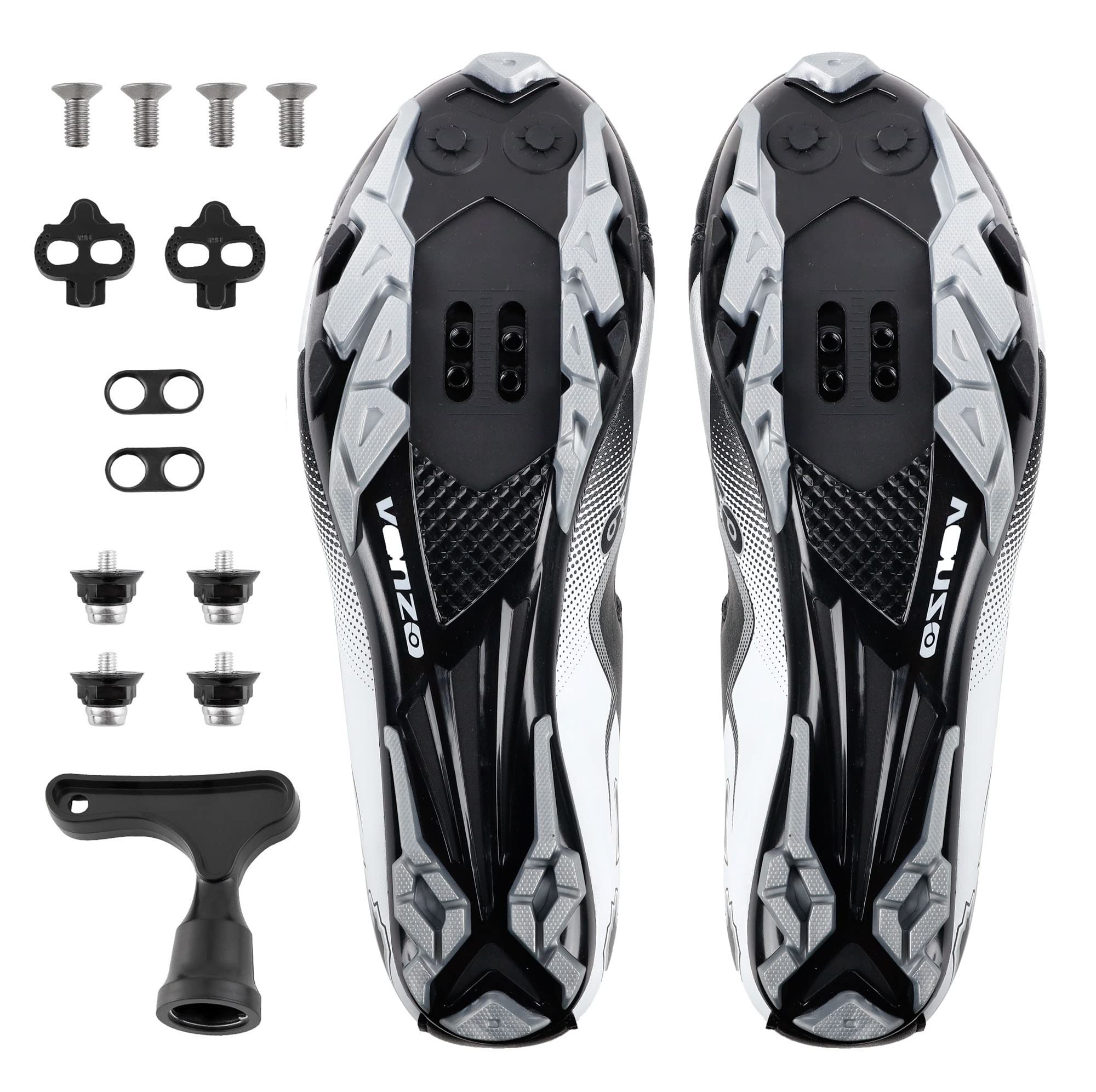 Venzo Men's Mountain Bike Bicycle Cycling Shoes with Multi-Function Clip-Less Pedal & Cleat - Compatible with Shimano SPD & Crankbrother Systems - 12 US Men