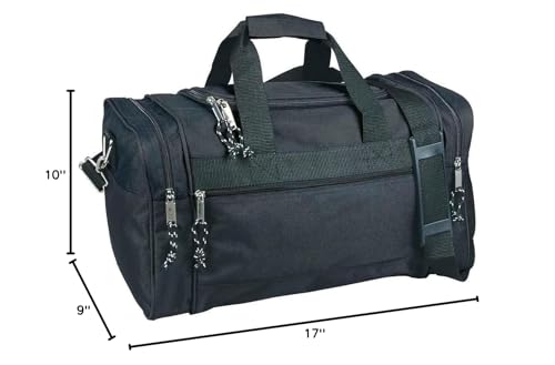 ProperEquip 17" Blank Duffle Bag Duffel Travel Camping Outdoor Sports Gym Accessories Bag (Free Return) Black