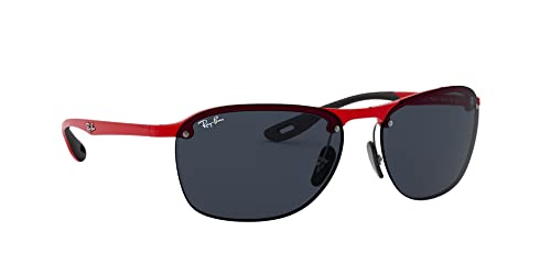 Ray-Ban RB4302M Scuderia Ferrari Collection Square Sunglasses, Red/Dark Grey, 62 mm