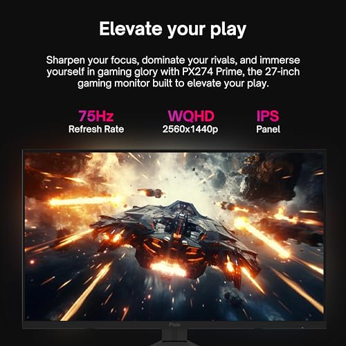 Pixio PX274 Prime 27 inch IPS Panel 75 Hz Refresh Rate WQHD 2560 x 1440 Resolution Wide Screen Display Adaptive Sync Productivity Gaming Hybrid Monitor