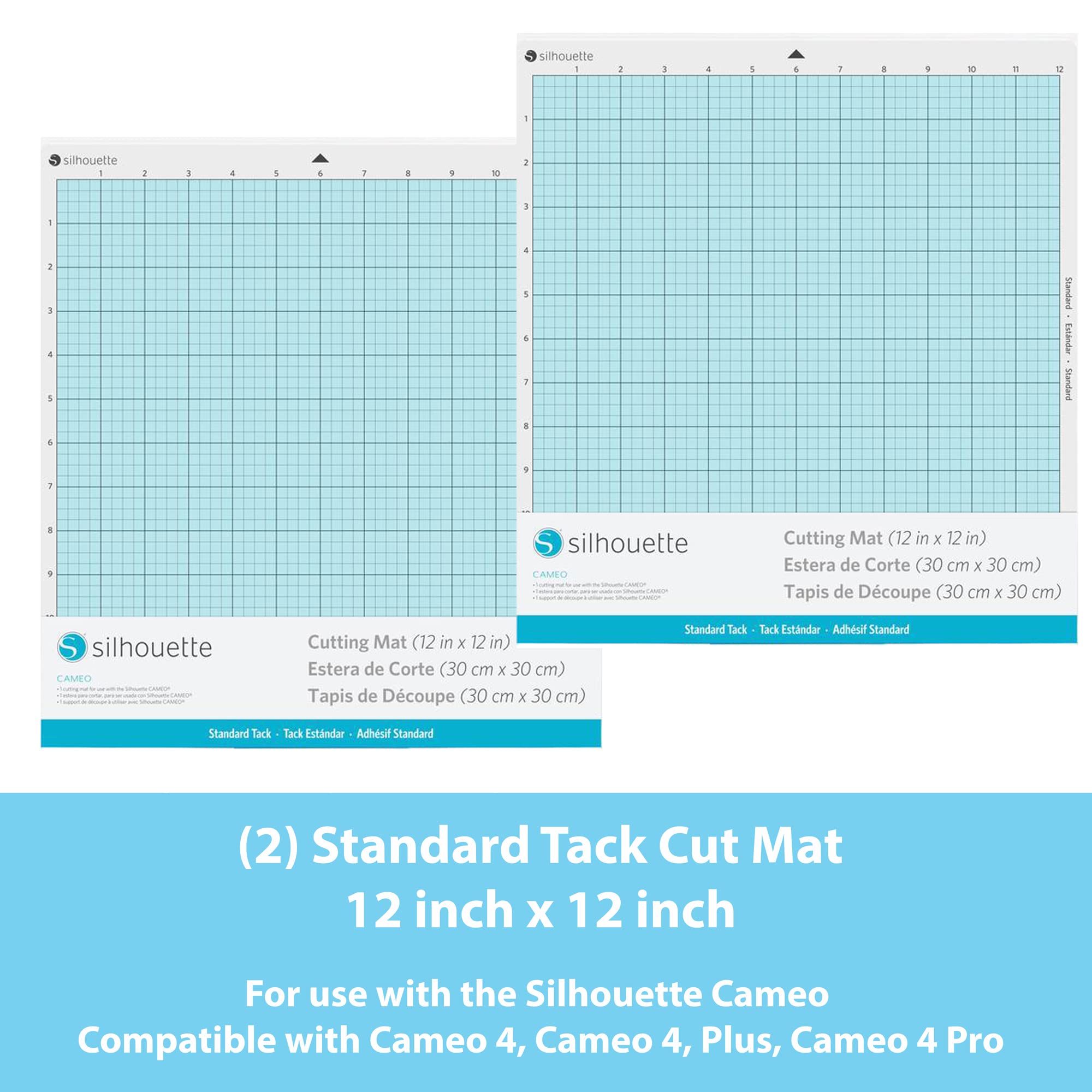 Silhouette Cameo 4 Vinyl Bundle 10 Sheets of Vinyl, Hook, Scraper, Transfer Tape, 20 Designs, AutoBlade, PixScan, 12β Cutting mat, Silhouette Handbook - Black Edition