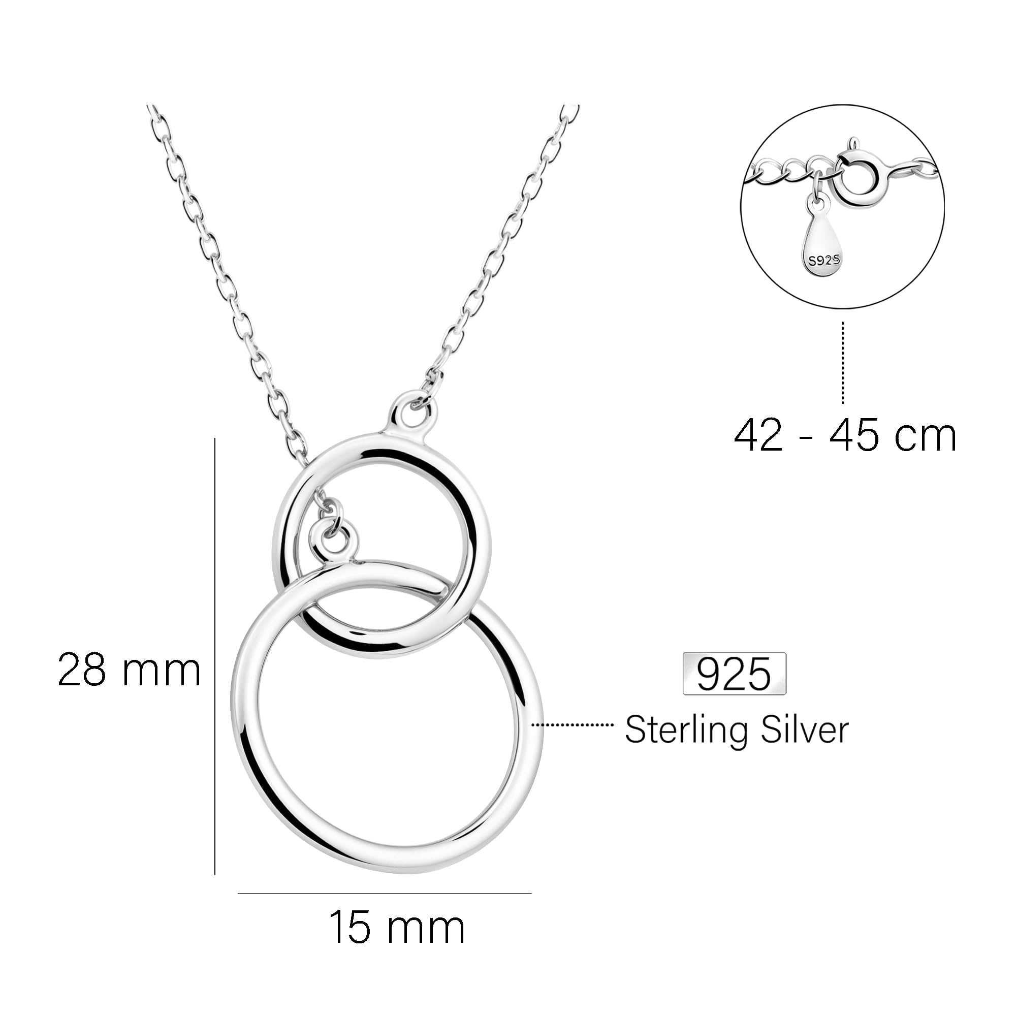SOFIA MILANI - Women's Necklace 925 Silver - Circle Pendant - 50012
