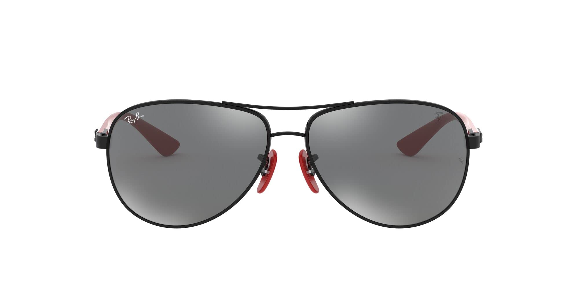 Ray-Ban RB8313M Scuderia Ferrari Collection Aviator Sunglasses, Matte Gunmetal/Chromance Polarized Grey Mirrored Blue, 61 mm